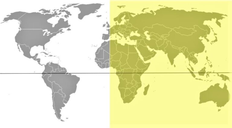 Hemisferio oriental | Qué es, características, continentes, países